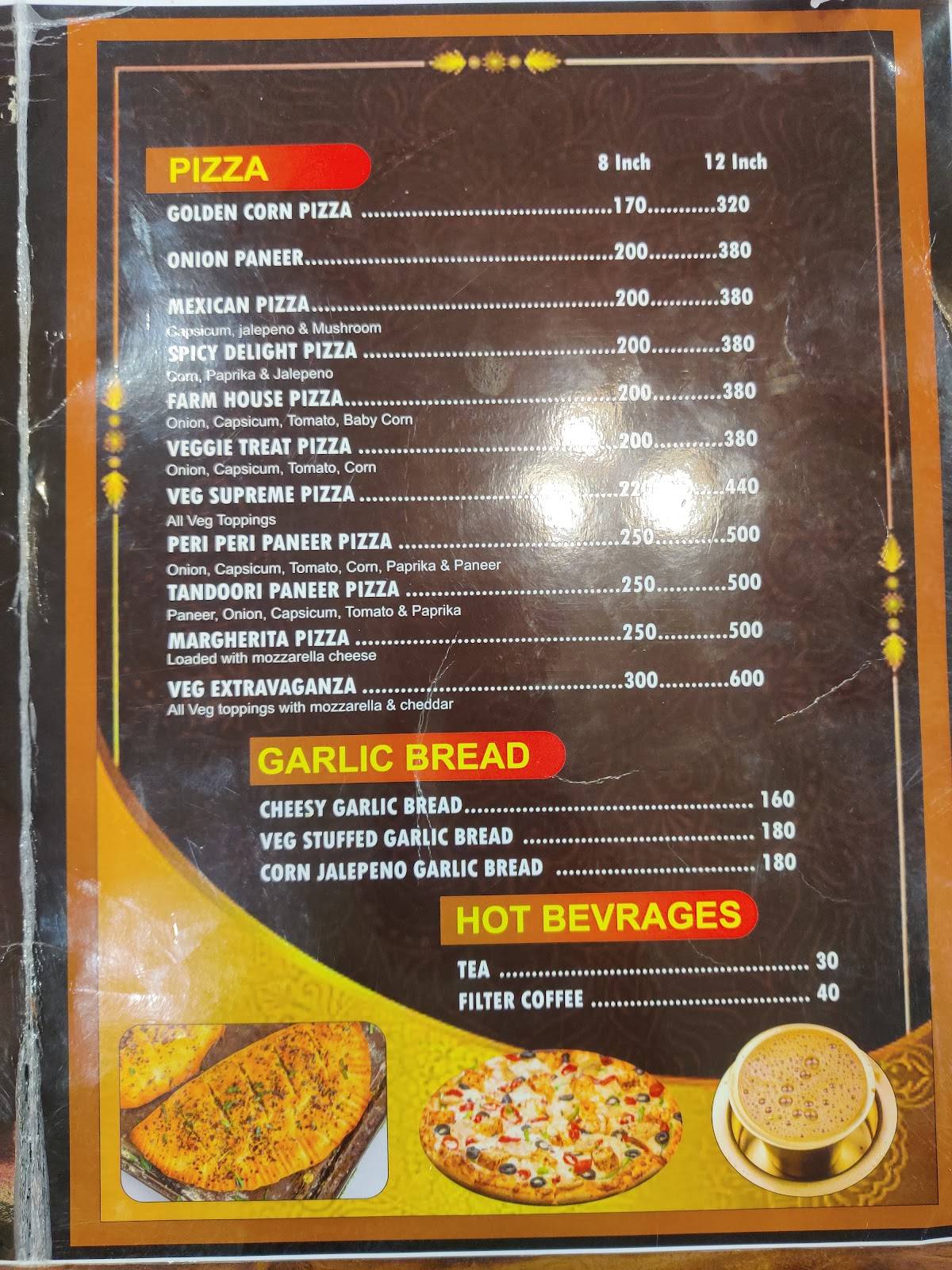 Menu at The Udupi Cafe, Korba