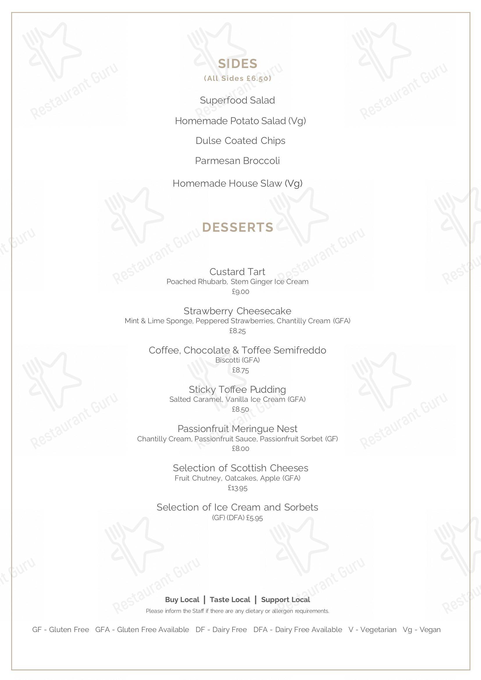 Menu at The View Restaurant, Portree