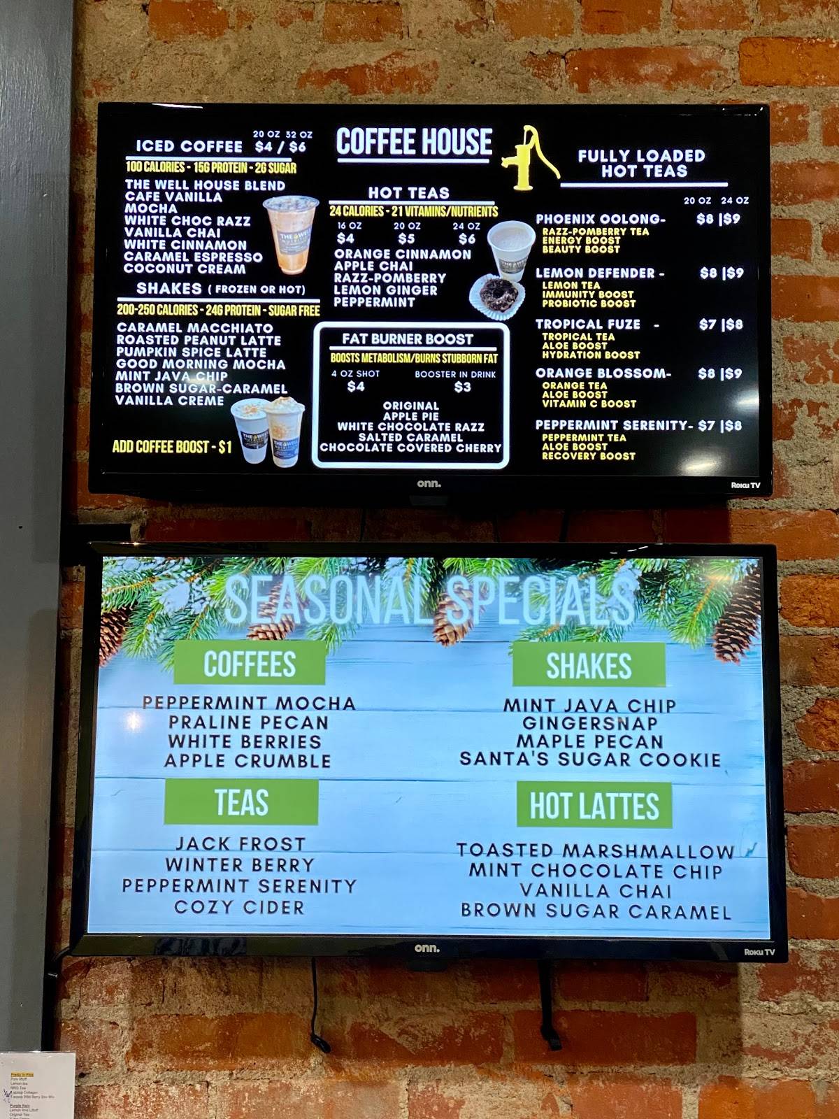 Menu at The Well Nutrition pub & bar, Van Wert, 109 S Washington St