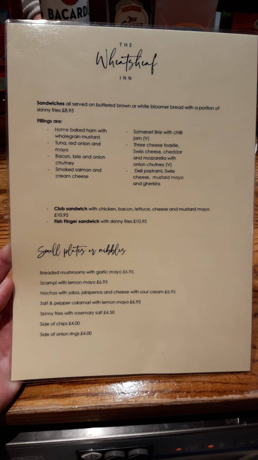 Menu at The Wheatsheaf Inn at Thurcaston pub & bar, Leicester, 203 ...