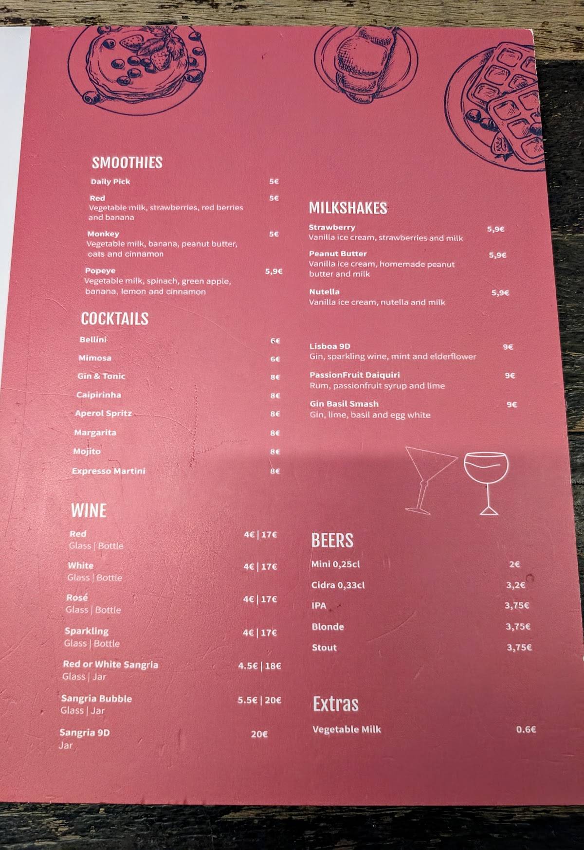 Menu em The Whisk Cafe, Lisboa