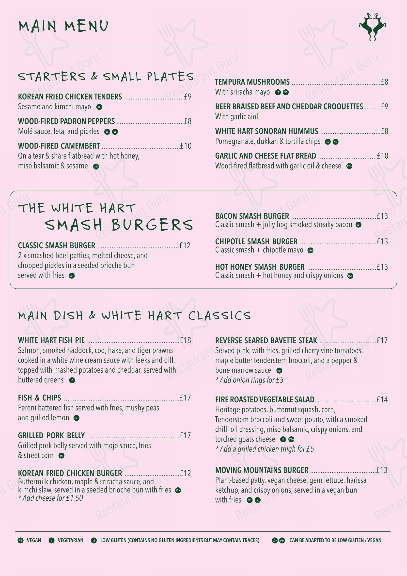 Menu at The White Hart pub & bar, Hythe