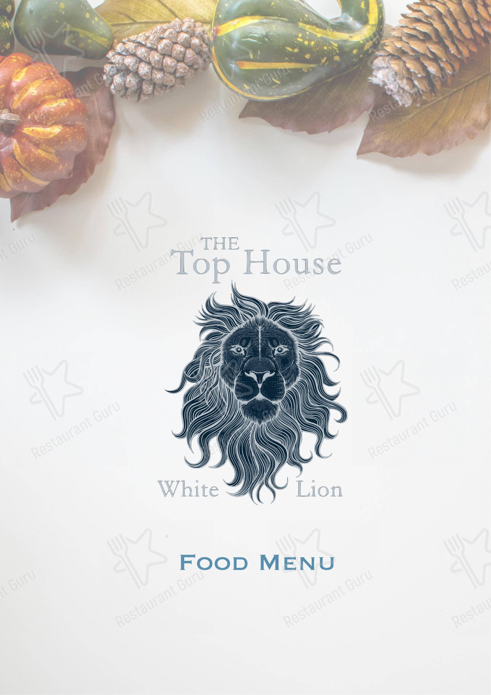 Menu at The White Lion pub & bar, Nottingham, 47-49 Town St