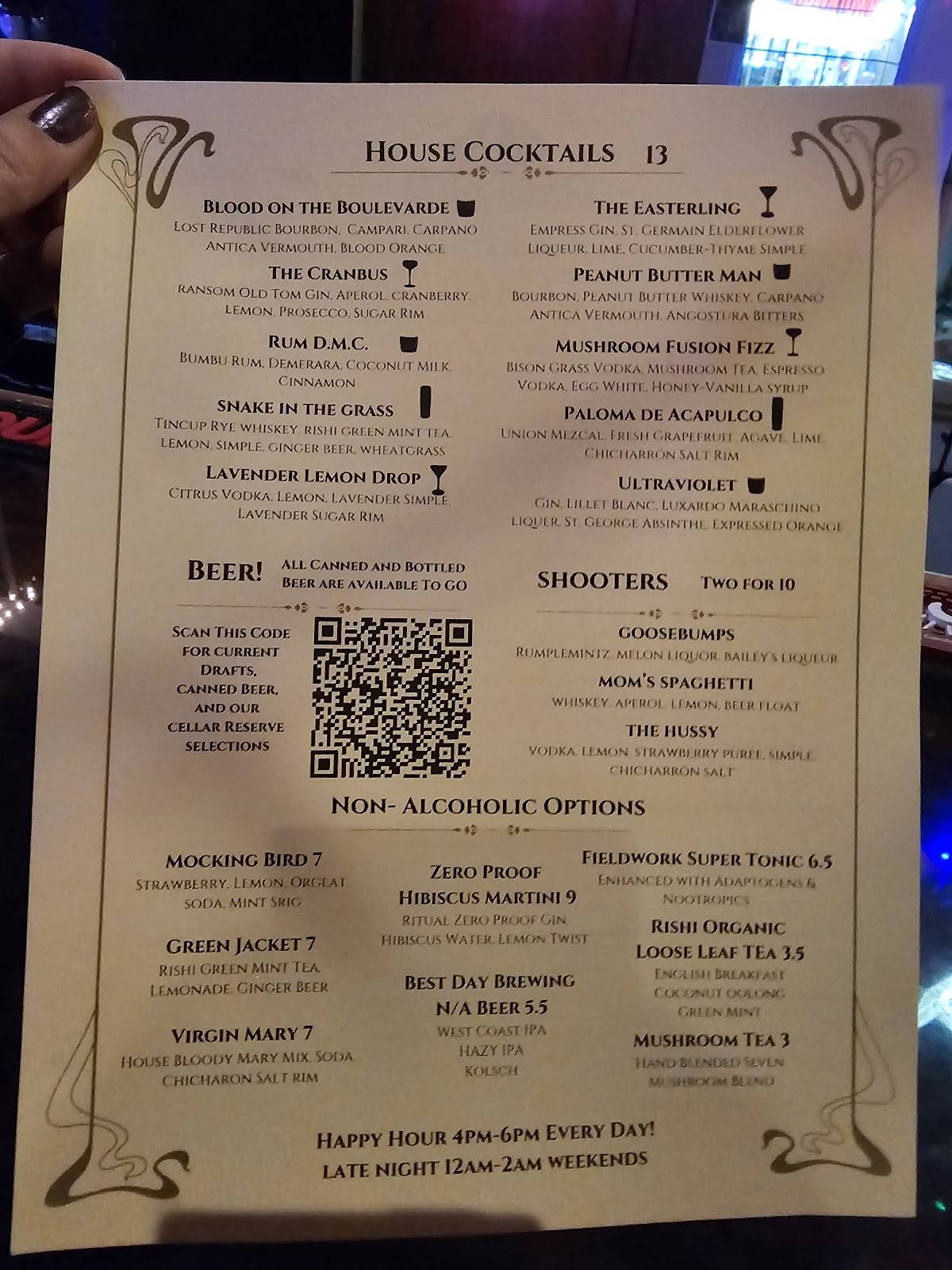 Menu at The Winchester Goose pub & bar, Chico