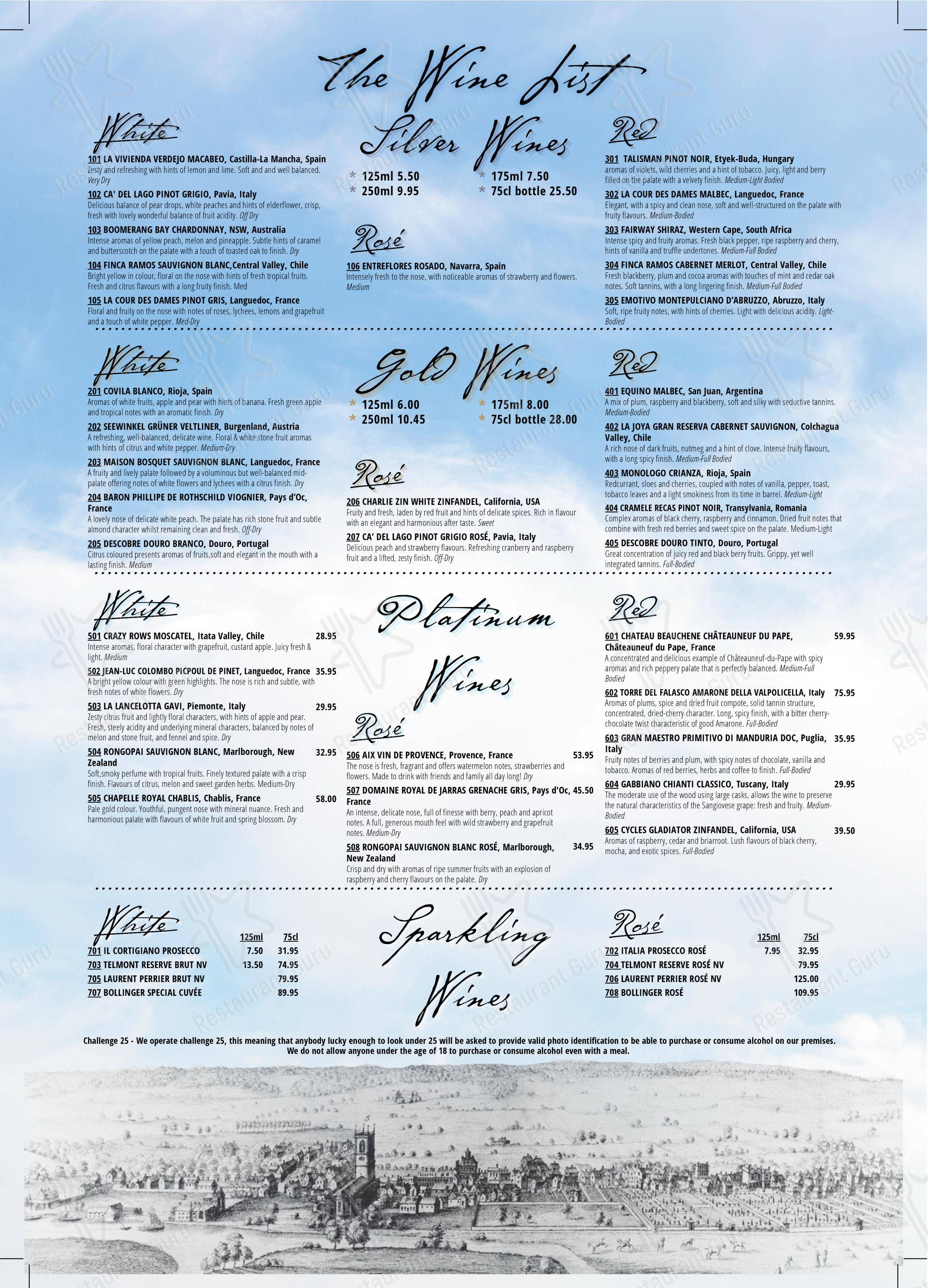 Menu at The Winery pub & bar, Burton upon Trent