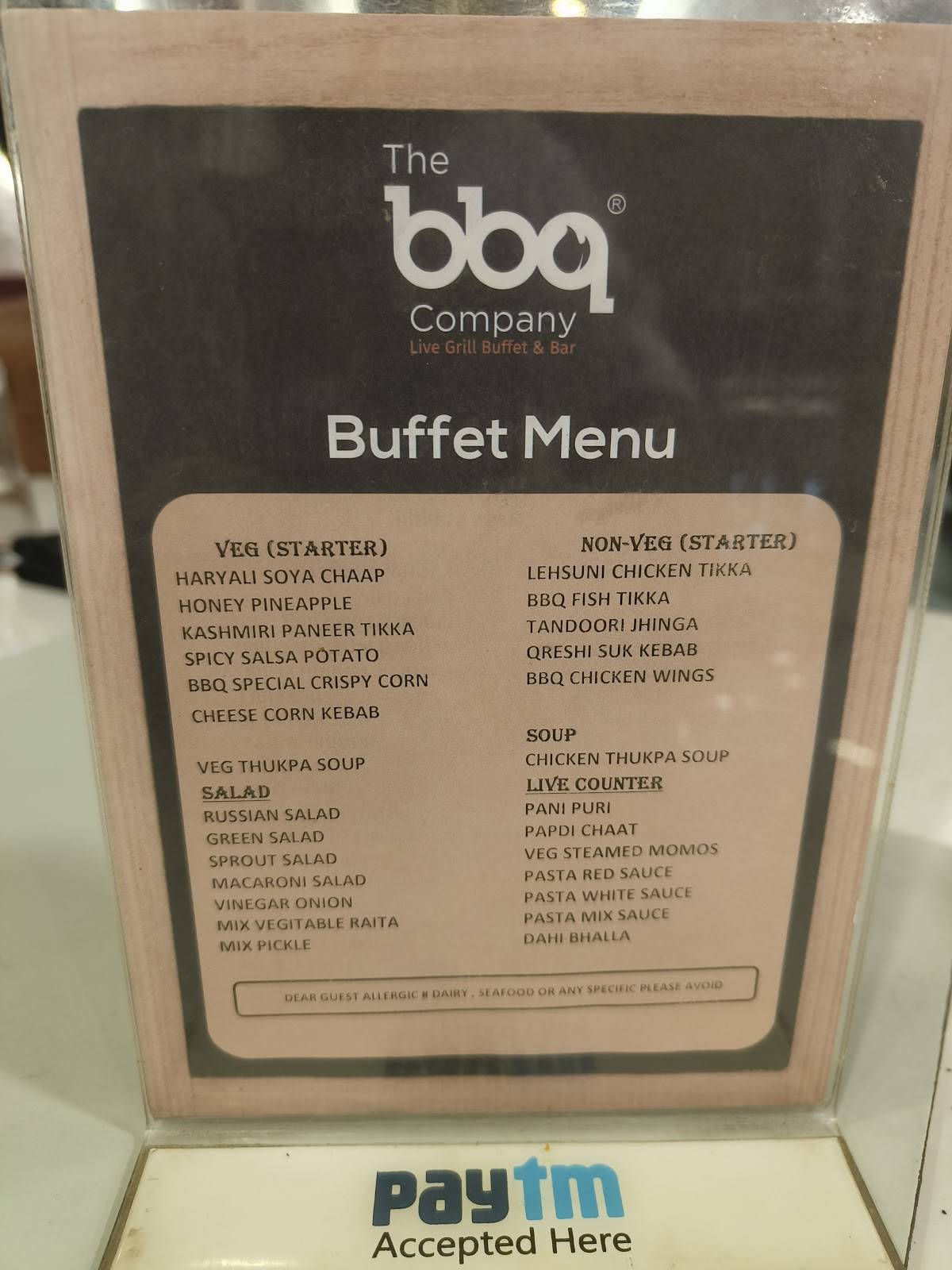 Menu at The barbeque company (KANPUR), Kanpur