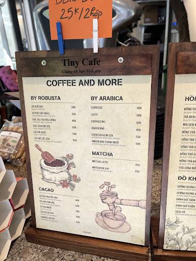 Menu at Tiny Cafe, Hanoi, 5 Ng. 538 Đ. Láng