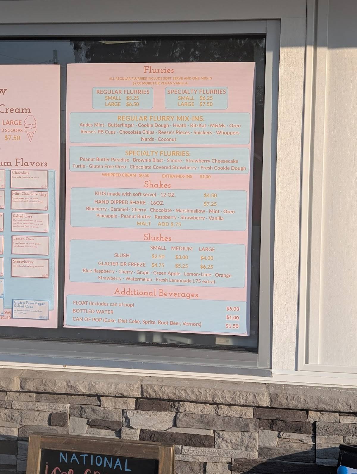 Menu at Tippy Cow Ice Cream, Grandville
