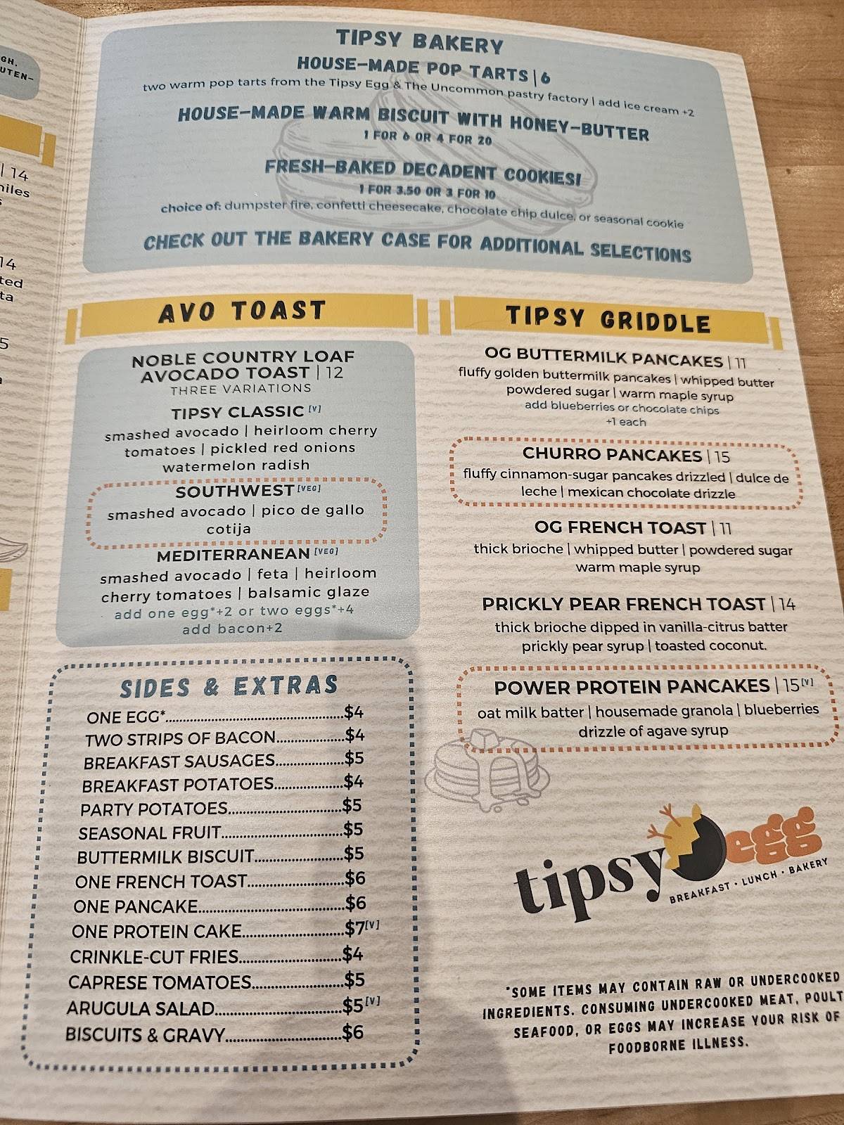 Menu at Tipsy Egg pub & bar, Chandler