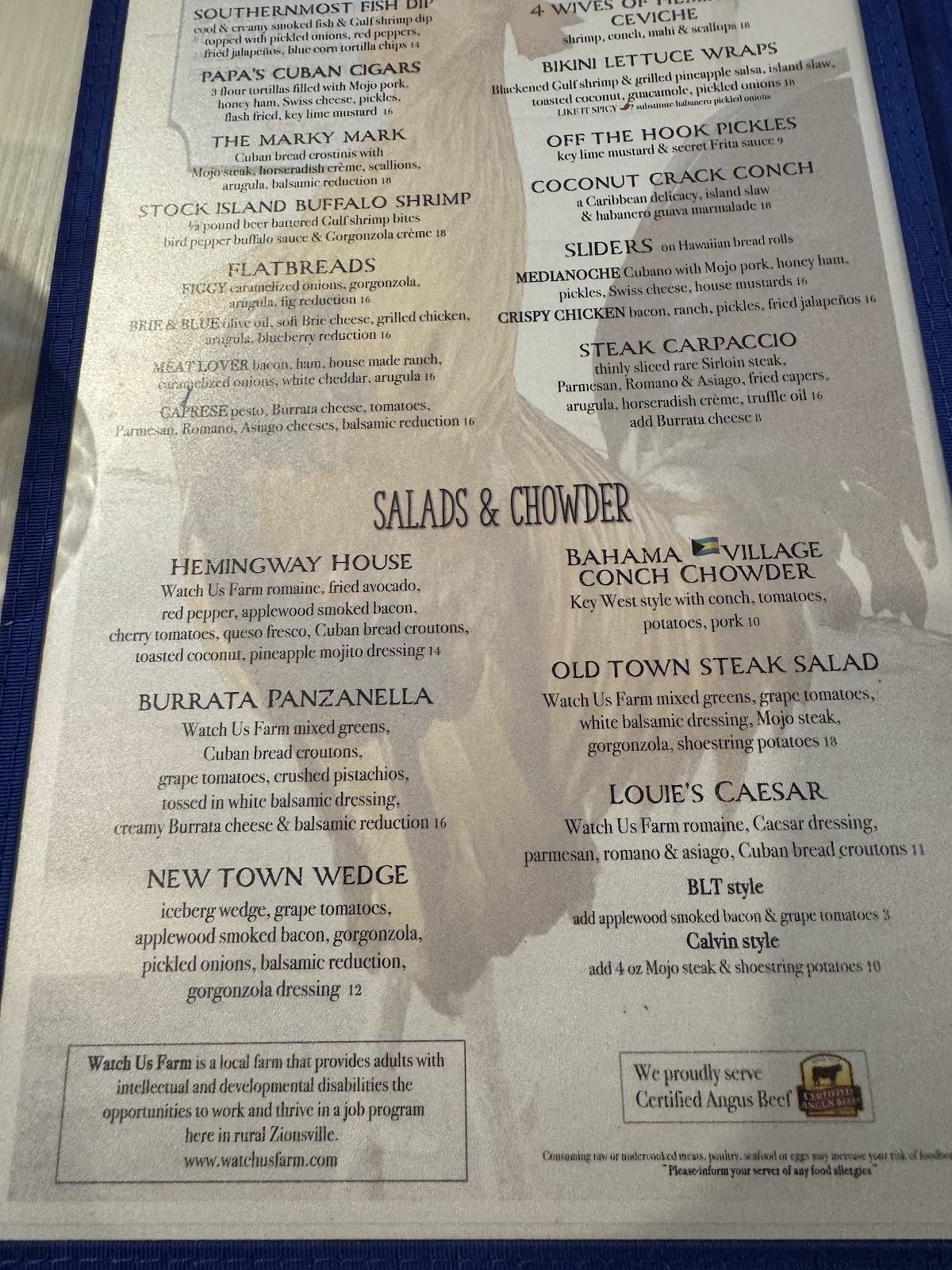Carta del pub y bar Tipsy Mermaid Conch House & Cocktails, Zionsville