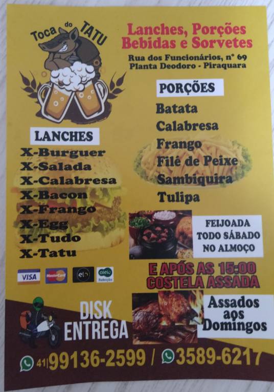 Menu em Toca Do Tatu pub & Bar, Piraquara