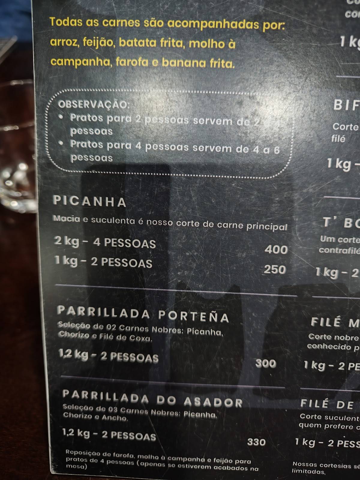 Menu em Toca do Espanhol restaurante, Maricá