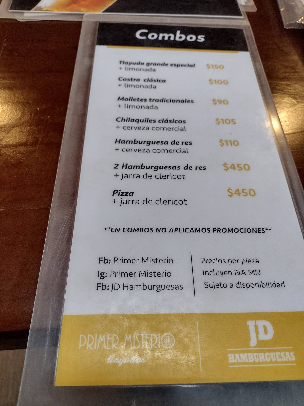 Carta de pizzería Casa Azul, Toluca de Lerdo