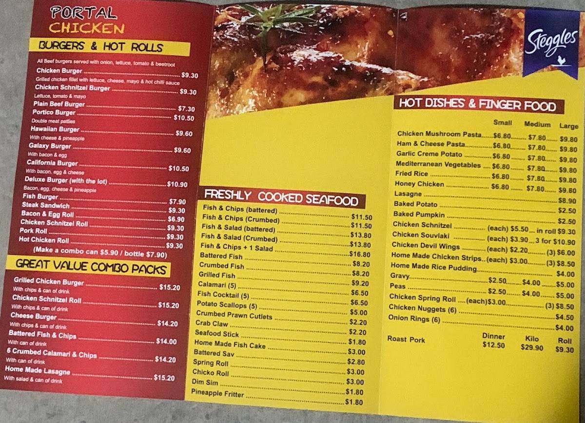 Menu at Portal Chicken restaurant, Toongabbie