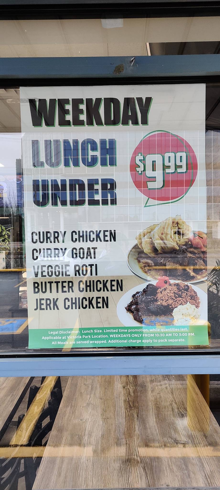 Menu at Wicked Carib, Caribbean Food Culture restaurant, Toronto