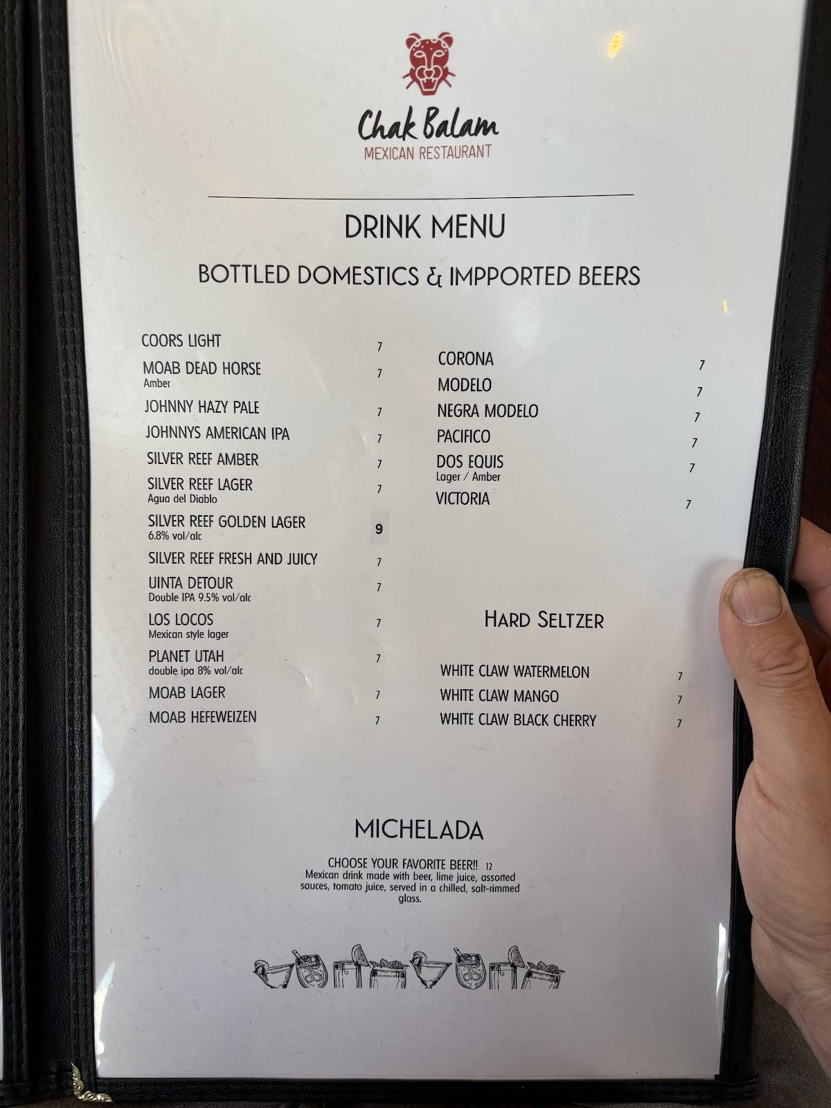 Menu at Chak Balam Mexican Restaurant, Torrey