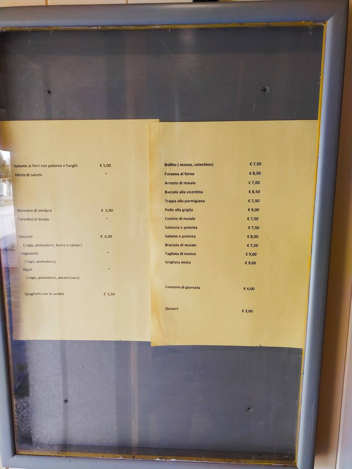 Menu da Trattoria Ponte Delle Valli ristorante, Rovolon