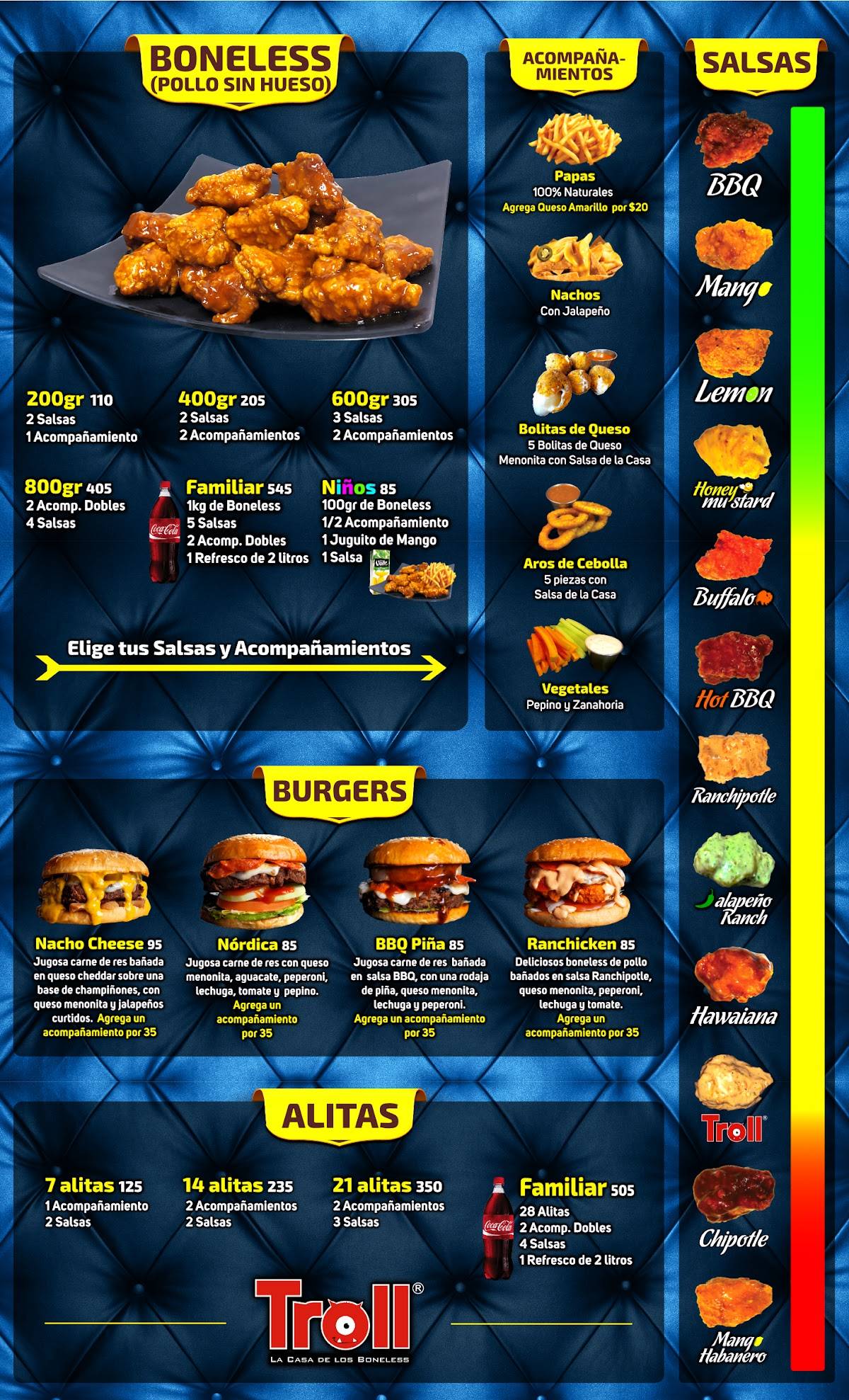 Carta de Troll Restaurant - Sucursal Tres Culturas, Ciudad Cuauhtemoc