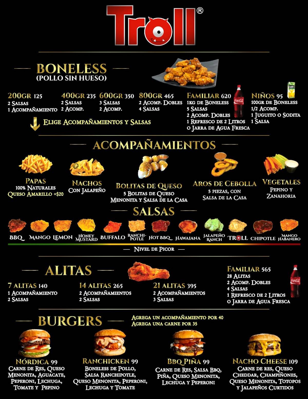 Carta de Troll Restaurant - Sucursal Tres Culturas, Ciudad Cuauhtemoc