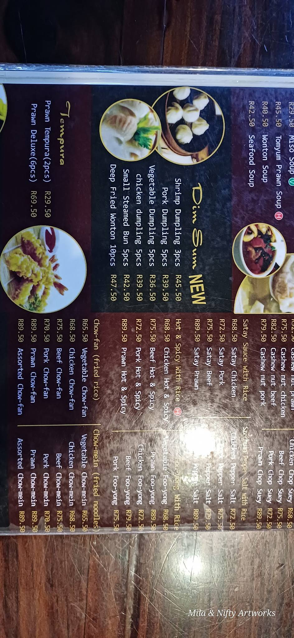 Menu at Trologos Sushi Bar, Cape Town