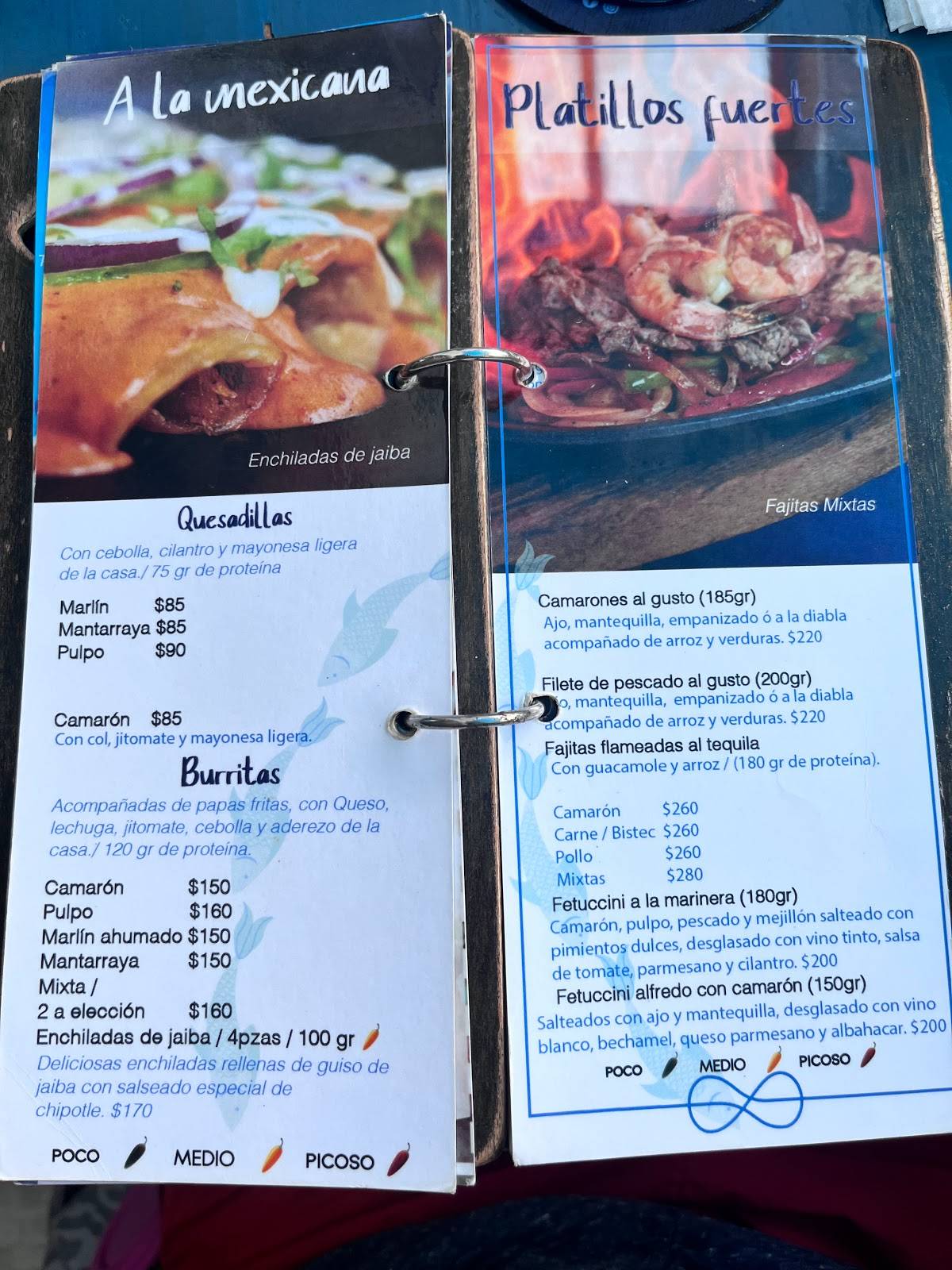 Menu at Tuna Azul Zona Romantica restaurant, Puerto Vallarta