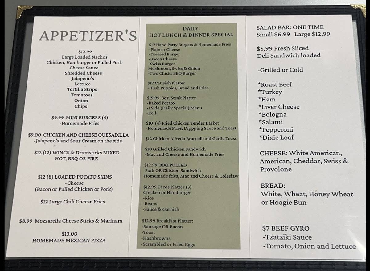 Menu at Two Chicks Sweets and Boutique (Shepherdsville) restaurant ...