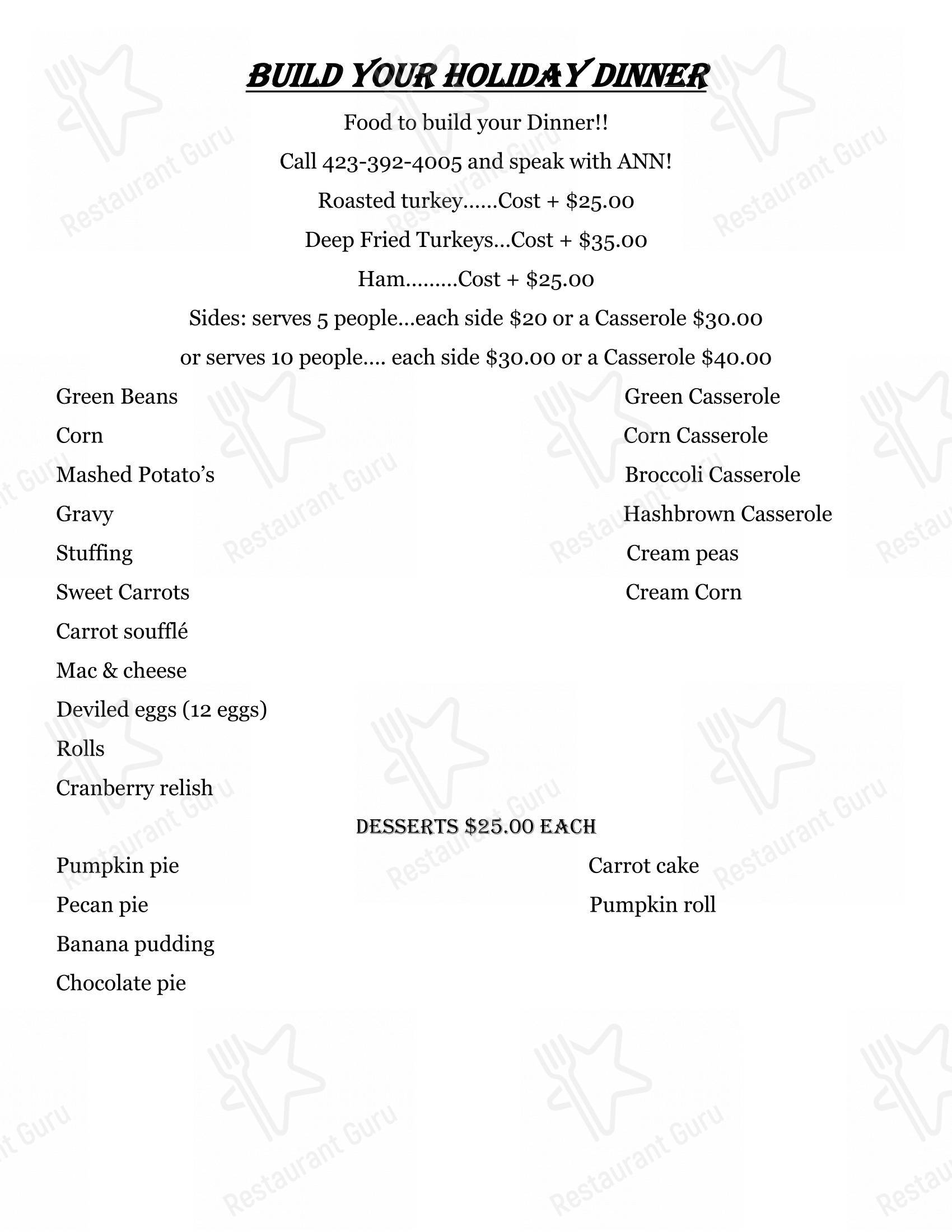 Menu at Two Dads Cafe n Catering, Kingsport