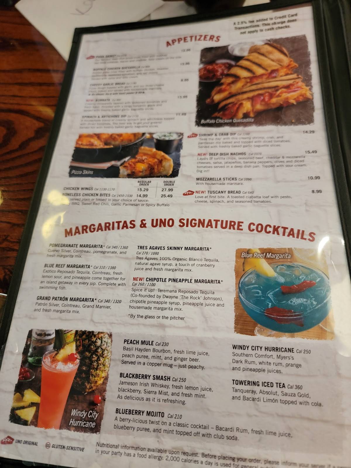 Menu at UNO Pizzeria & Grill, Tilton, 122 Laconia Rd