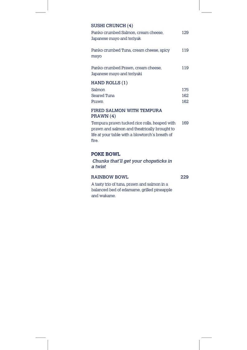 Menu at Tightline Salta restaurant, Umdloti