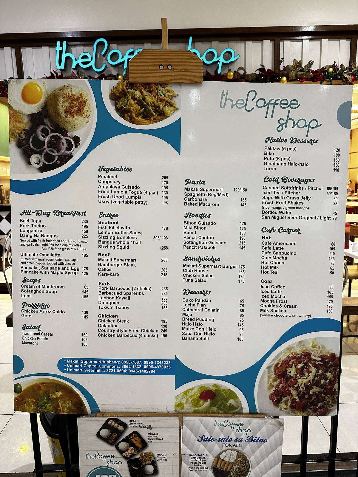 Menu at Unimart The Coffee Shop, Pasig