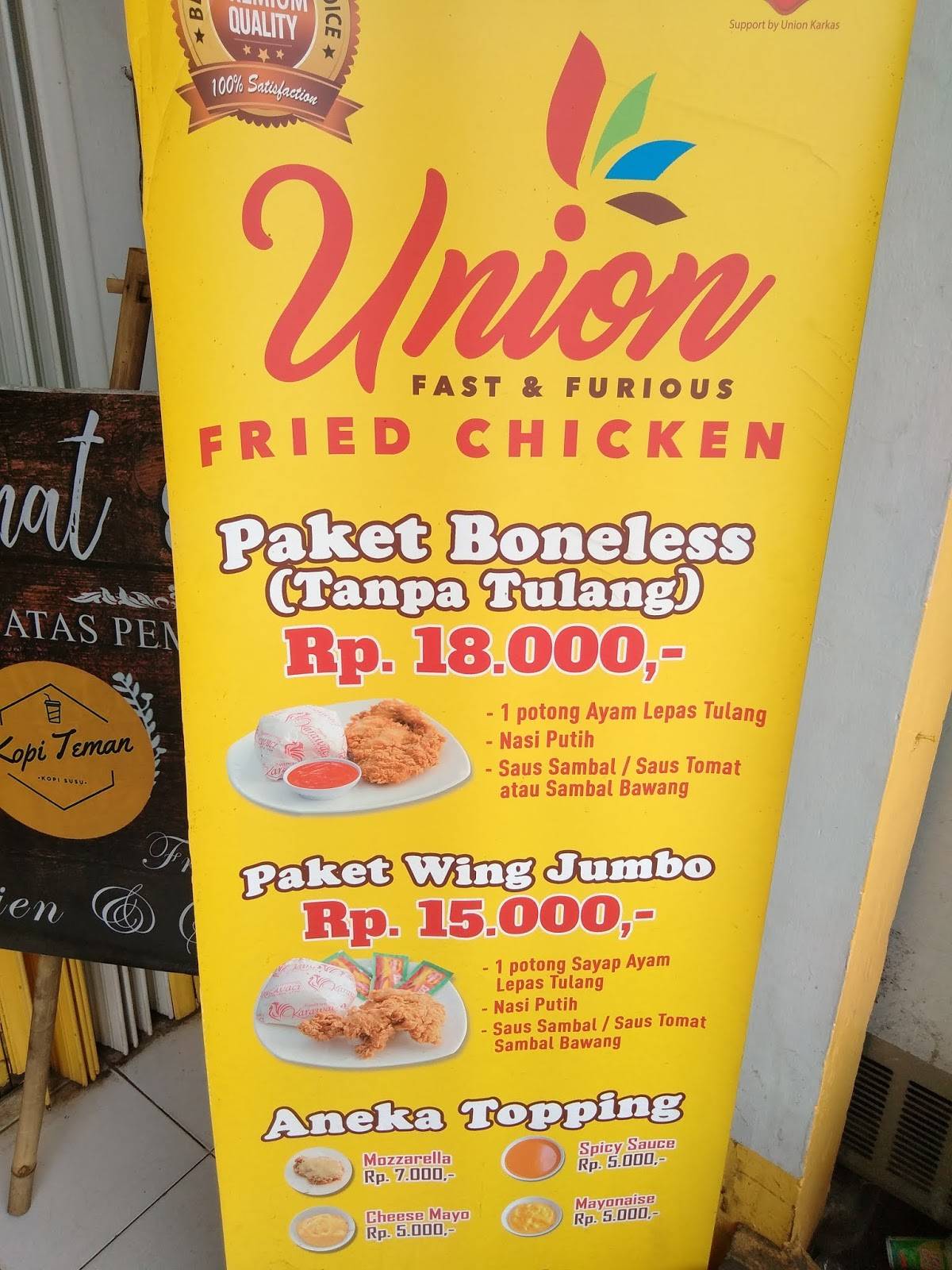Carta del restaurante Union Fried Chicken, Bandengan Utara, Yakarta
