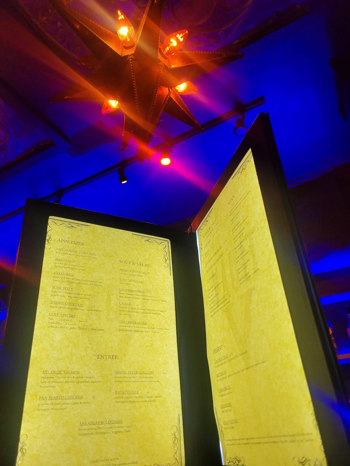 Menu at VAULT restaurant, Hot Springs, 723 Central Ave #100