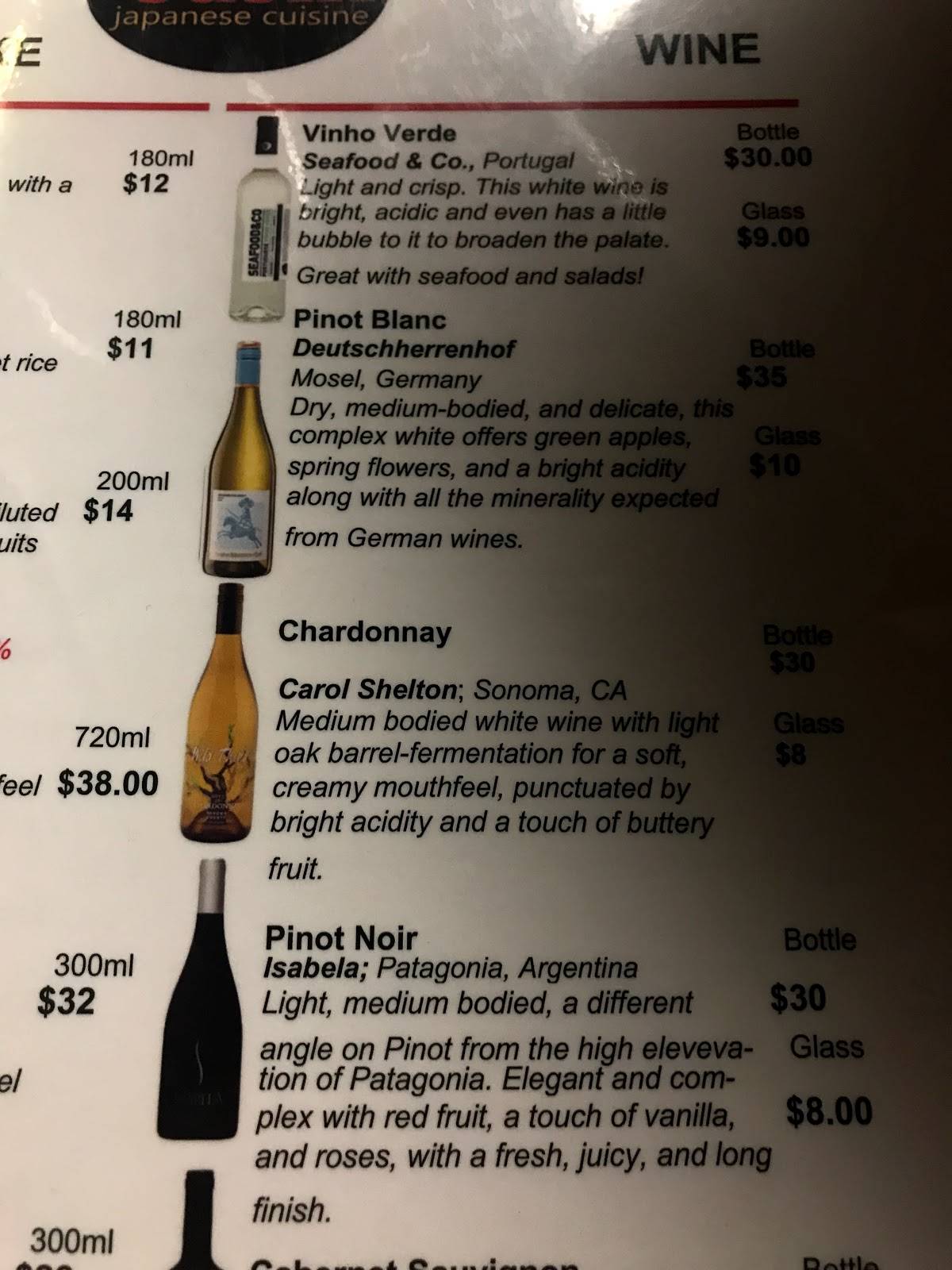 Menu at VICTOR'S SUSHI restaurant, Brush