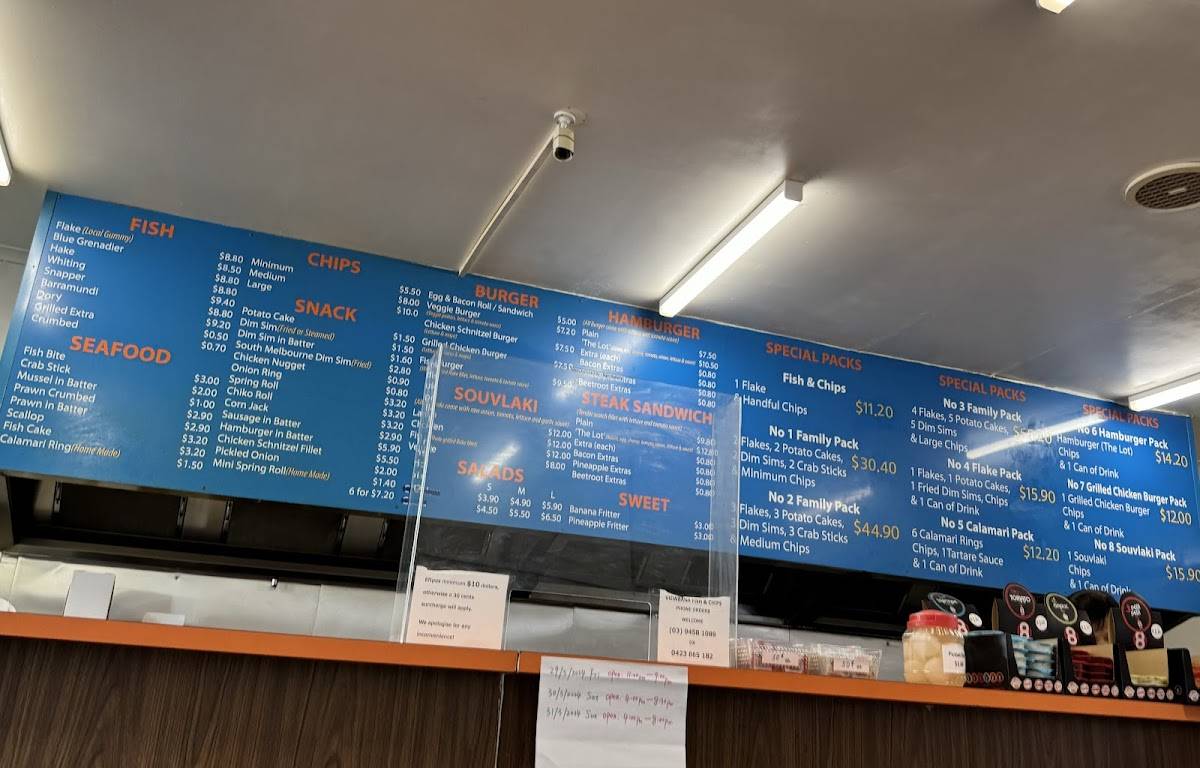 Menu at VIEWBANK Fish & Chips fast food, Viewbank