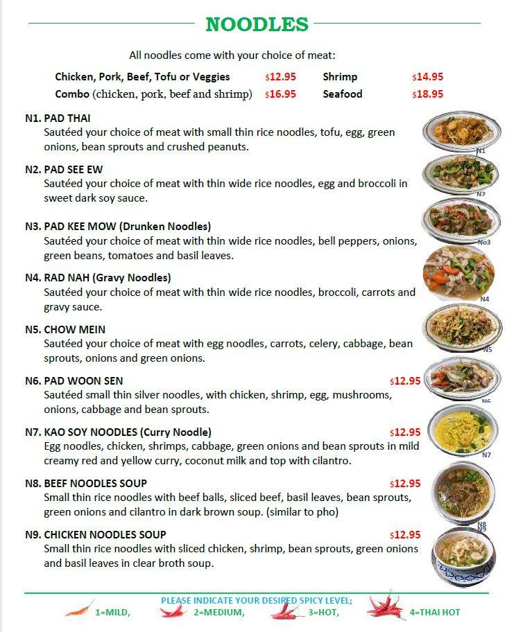 Menu at Sea Thai House pizzeria, Valley Springs, 200 W Hwy 12