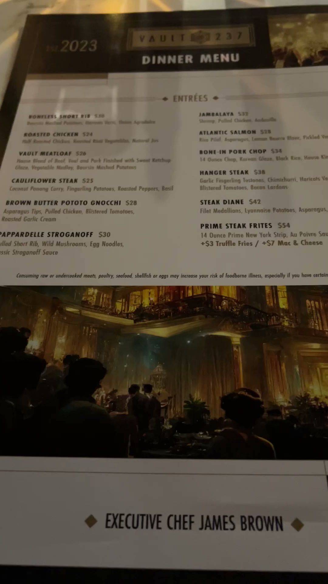 Menu at Vault@237 restaurant, Buffalo