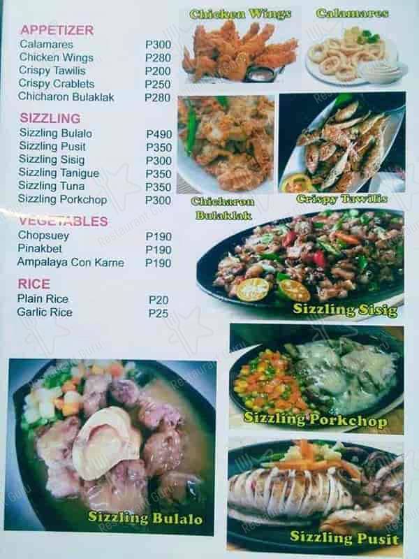 Menu at Viewsite Restaurant Mahogany, Tagaytay, 4W3M+8XQ