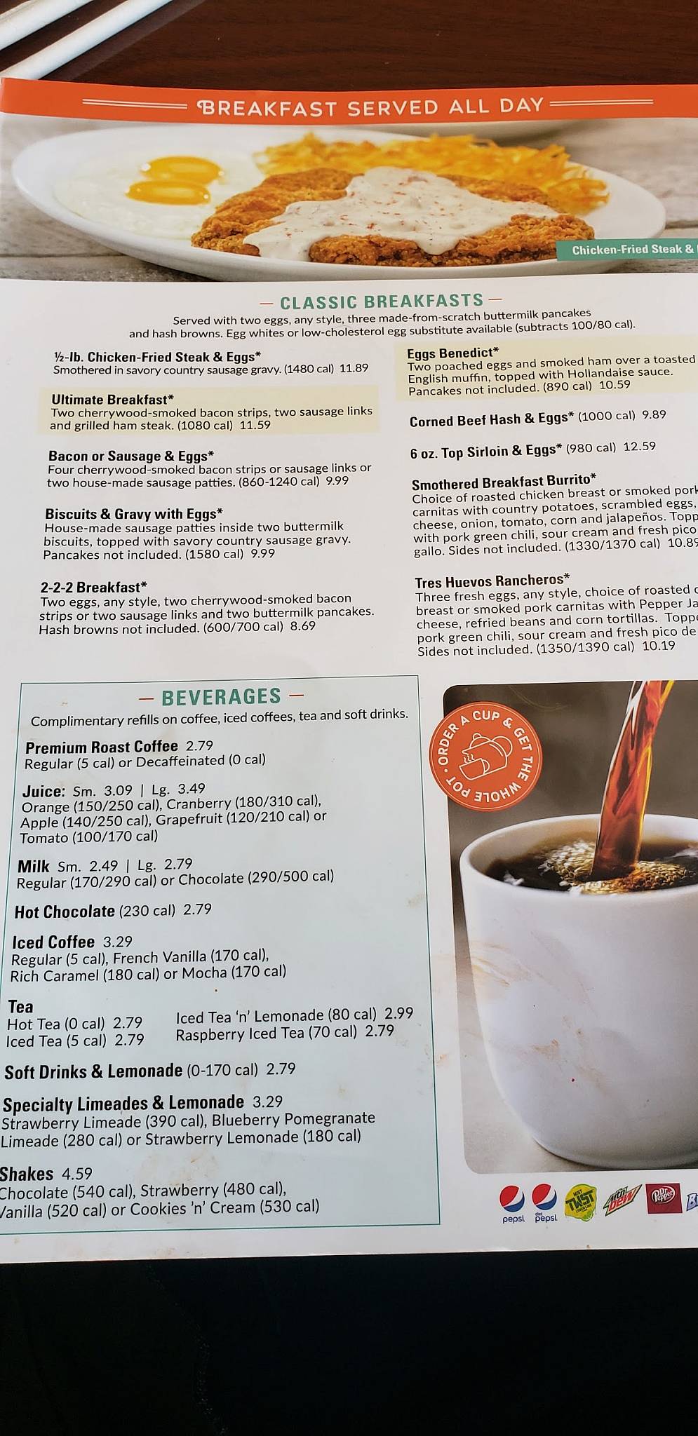 Menu at Village Inn restaurant, Pueblo, S Pueblo Blvd