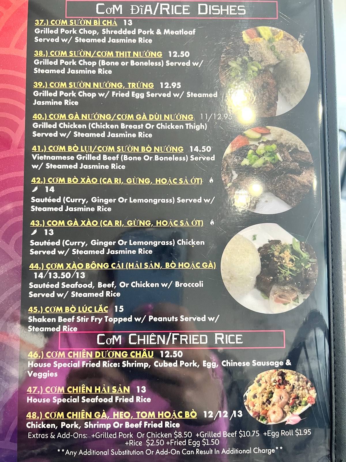 Menu at Vinh Chau Restaurant, Springfield