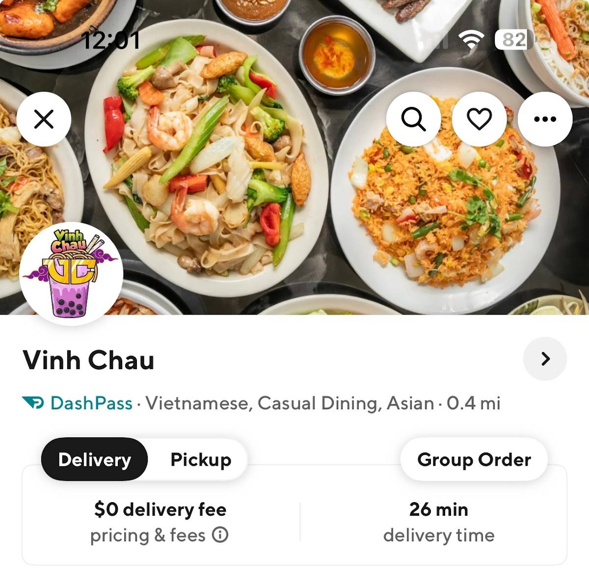 Menu at Vinh Chau Restaurant, Springfield