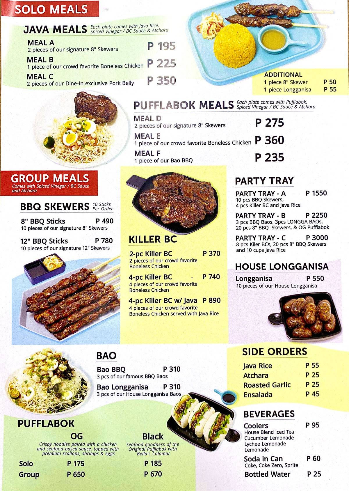 Carta de Vito's BBQ Visayas Ave, Ciudad Quezon
