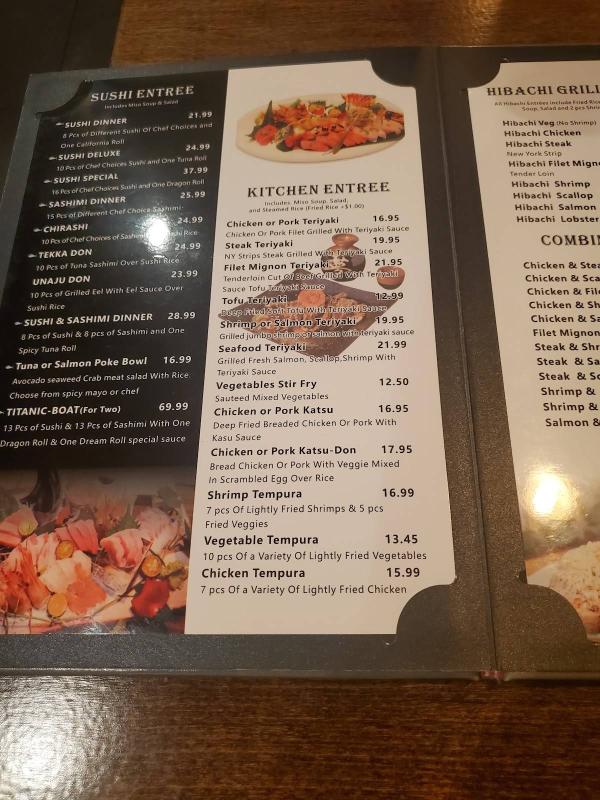 Menu at Volcano restaurant, Elizabeth City