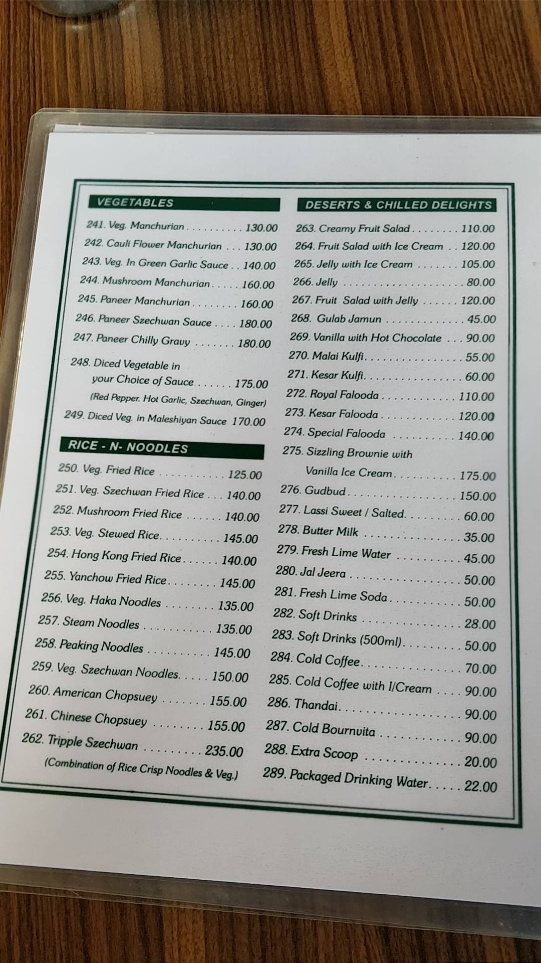 Menu at Vrindavan Veg Restaurant, Mumbai, Main Gate