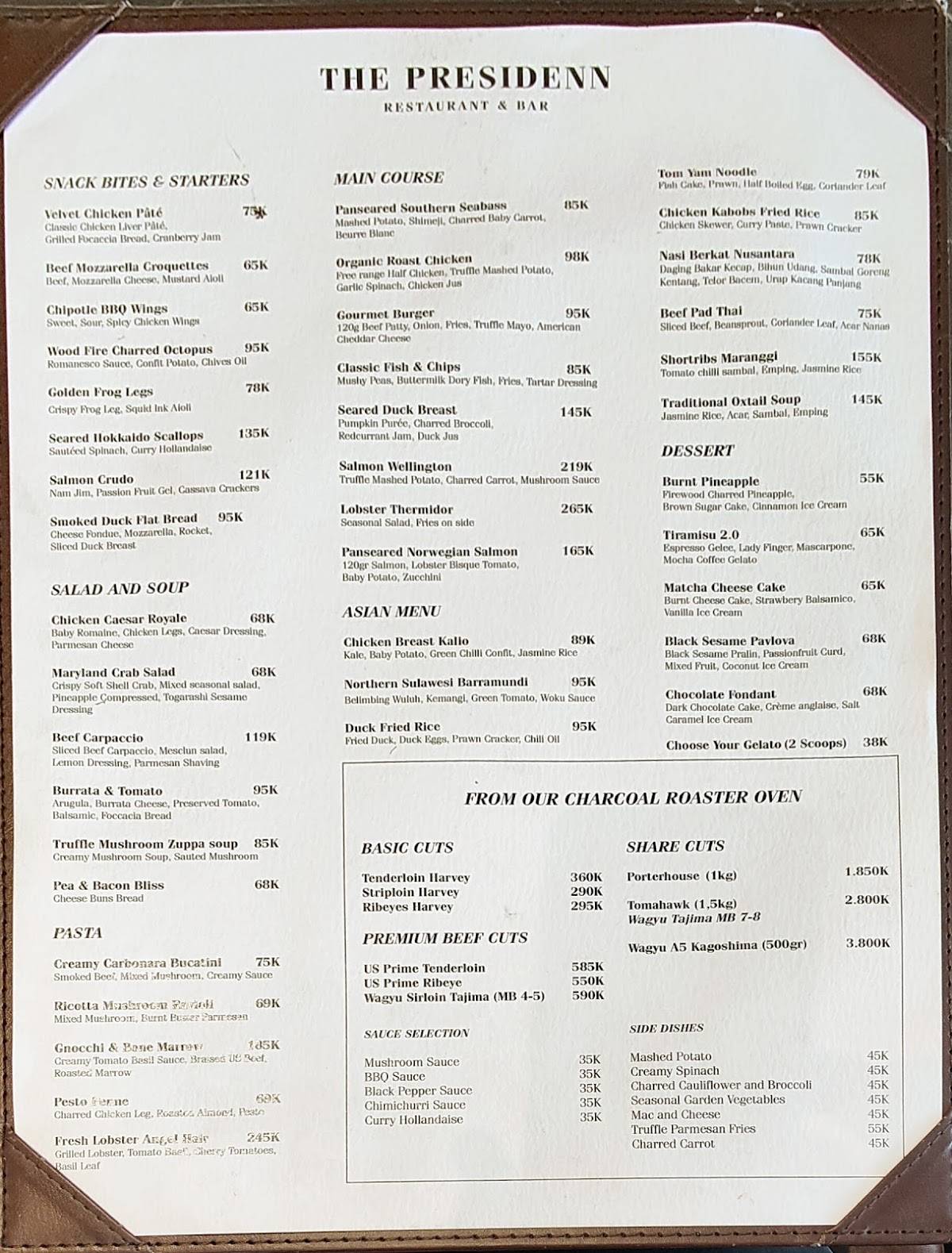 Menu at WAGA The Presidenn Restaurant & Bar, Semarang