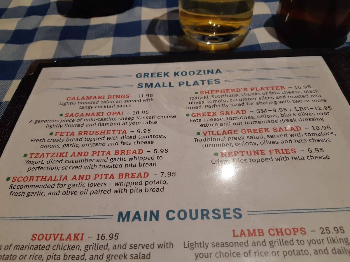 Menu at Walters & Neptunes Restaurant, Port Colborne