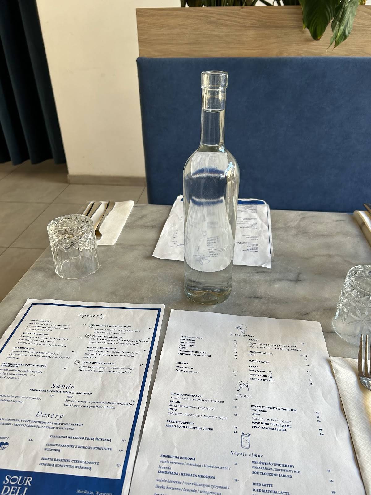 Menu at SOUR Deli Bar, Warsaw