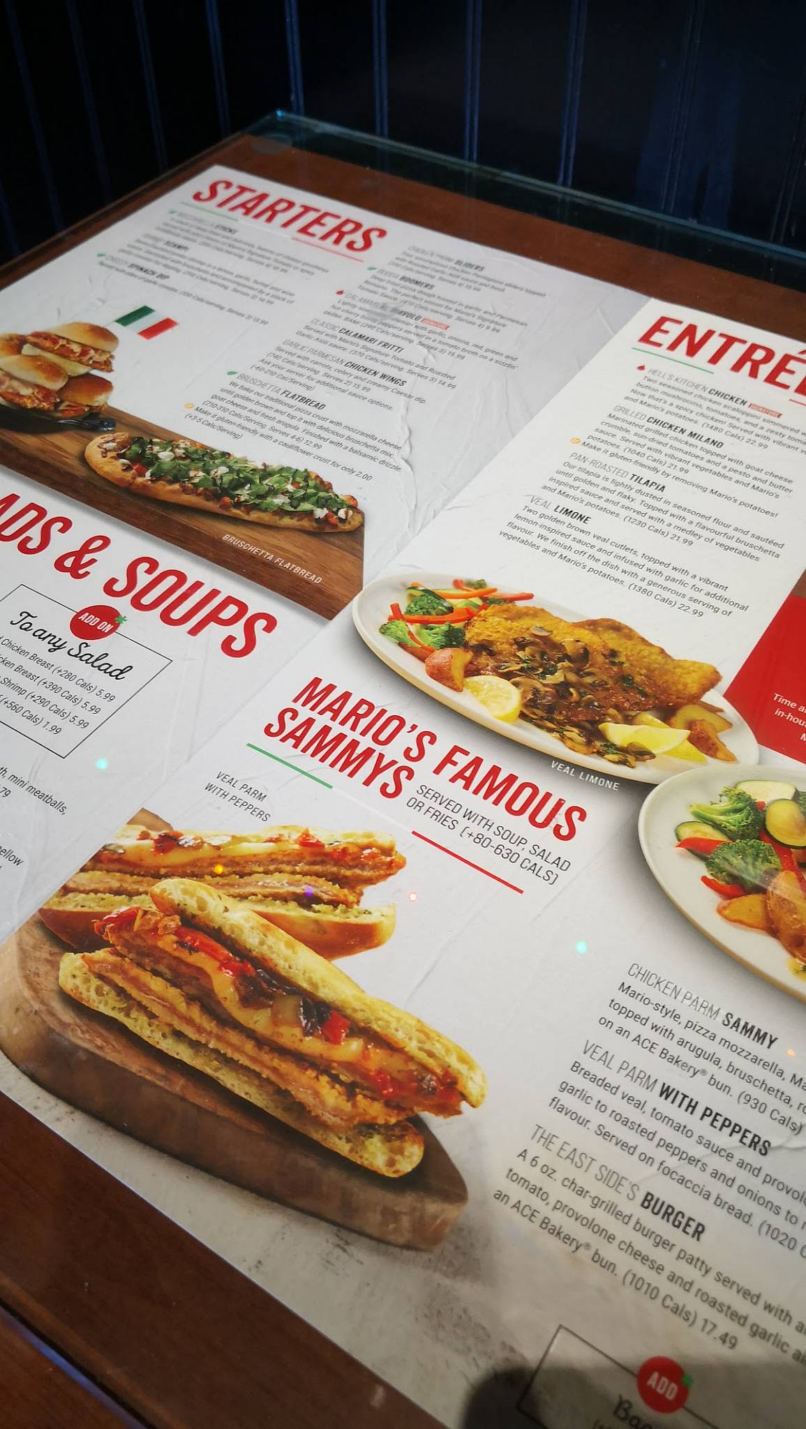 Menu at East Side Mario's pizzeria, Waterloo, 450 King St N