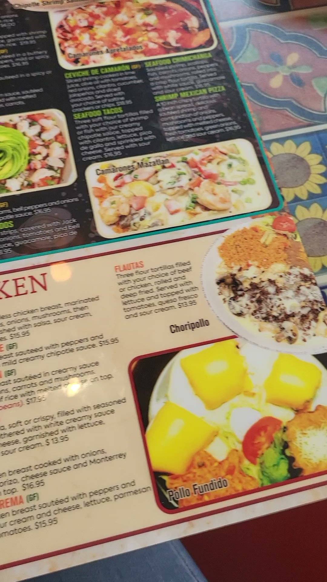 Menu at El Patron Family Mexican restaurant, Waterloo