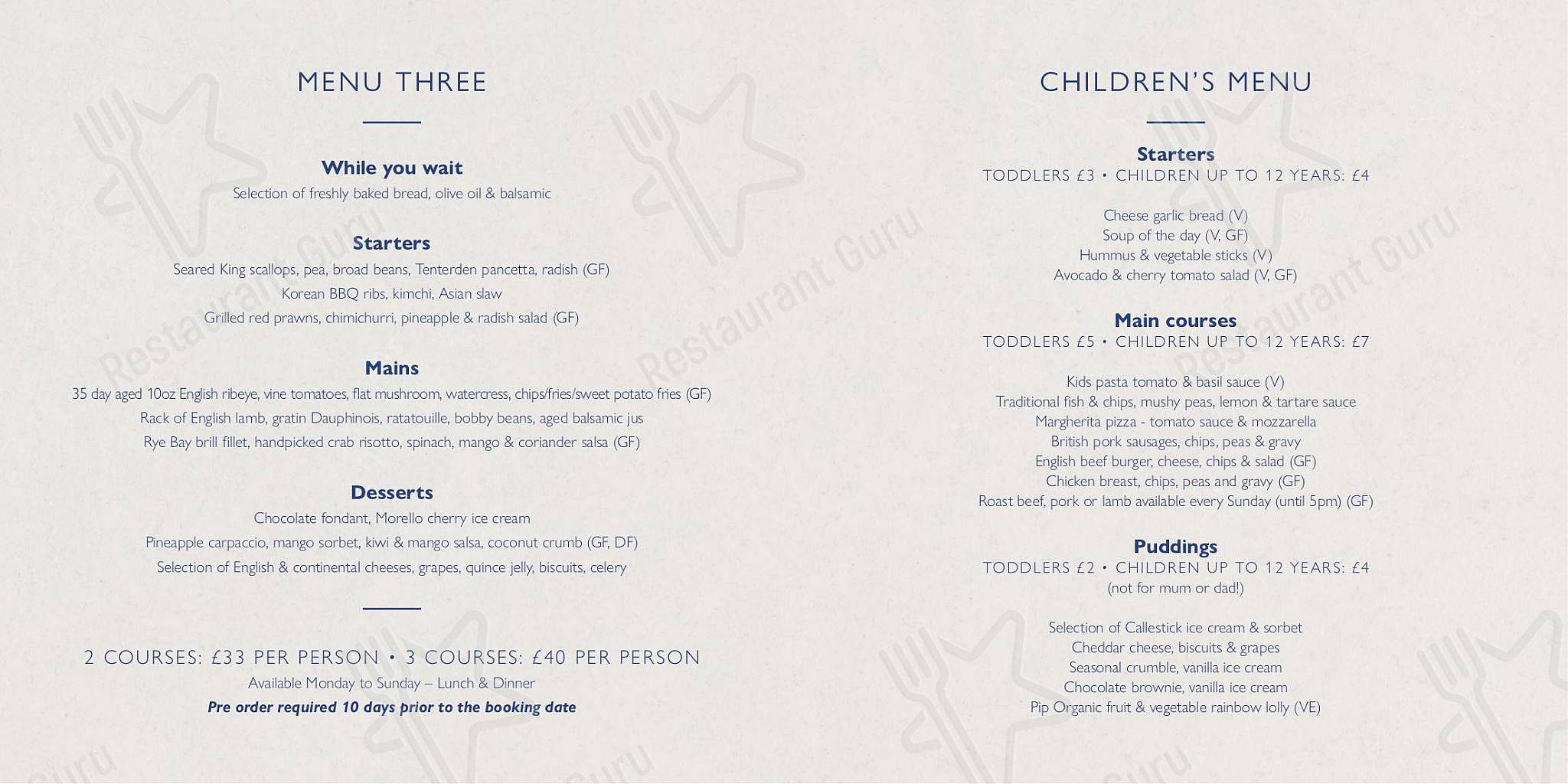 Menu at The Farm House pub & bar, West Malling