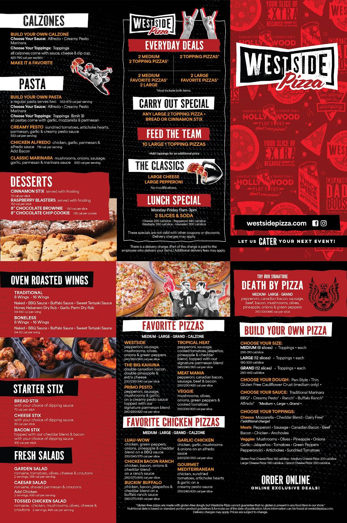 Menu at Westside Pizza pizzeria, Colville